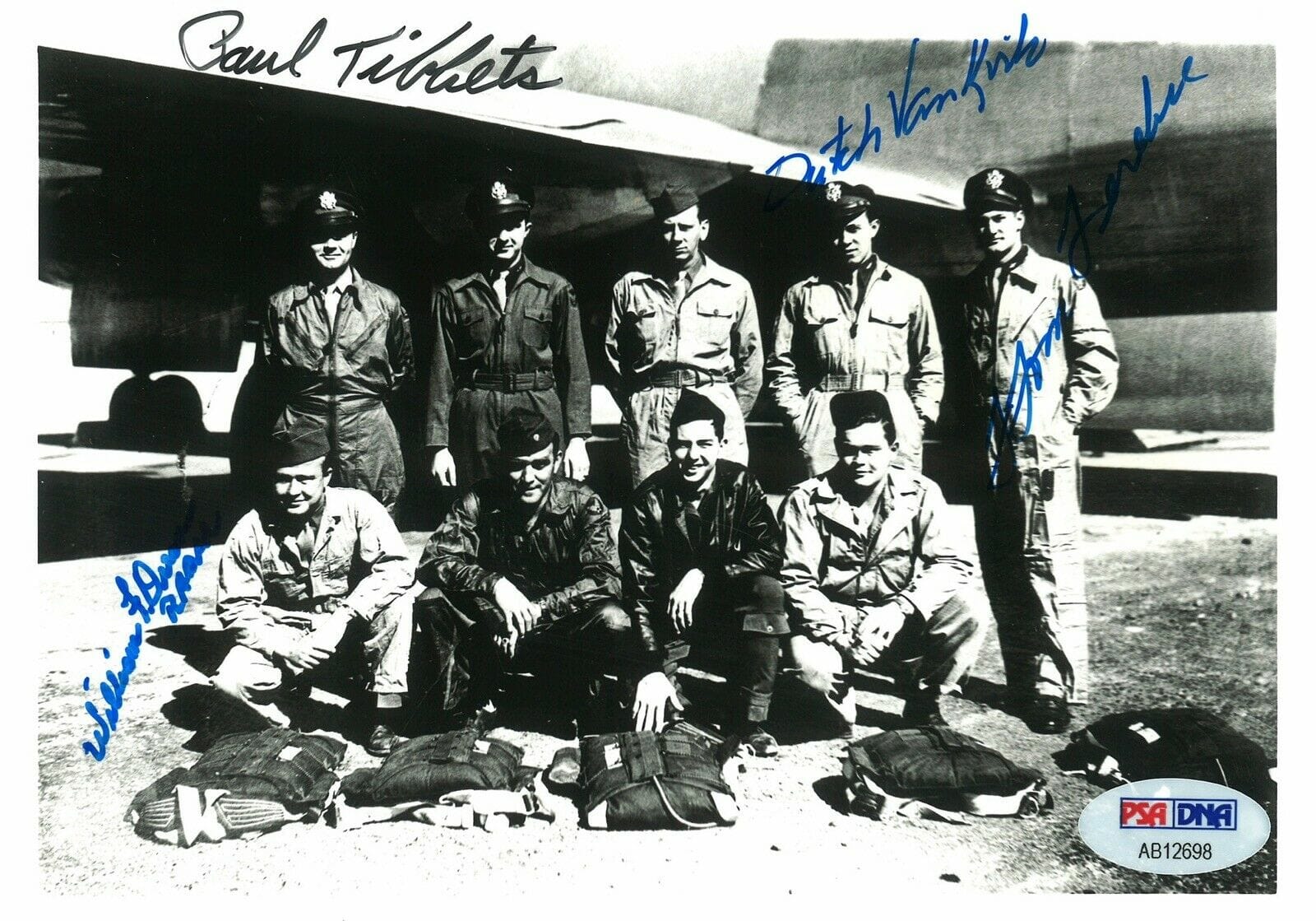 Enola Gay B 9 Crew Multi Signed 5x7 Photo Psa Dna Ab12698 Atomic Bomb X4 Opens In A New Window