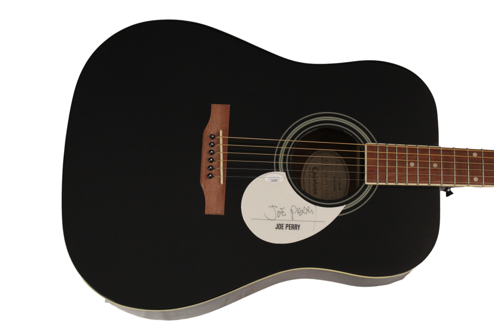 Joe Perry Signed Autograph Gibson Epiphone Acoustic Guitar Aerosmith Jsa Coa Autographia