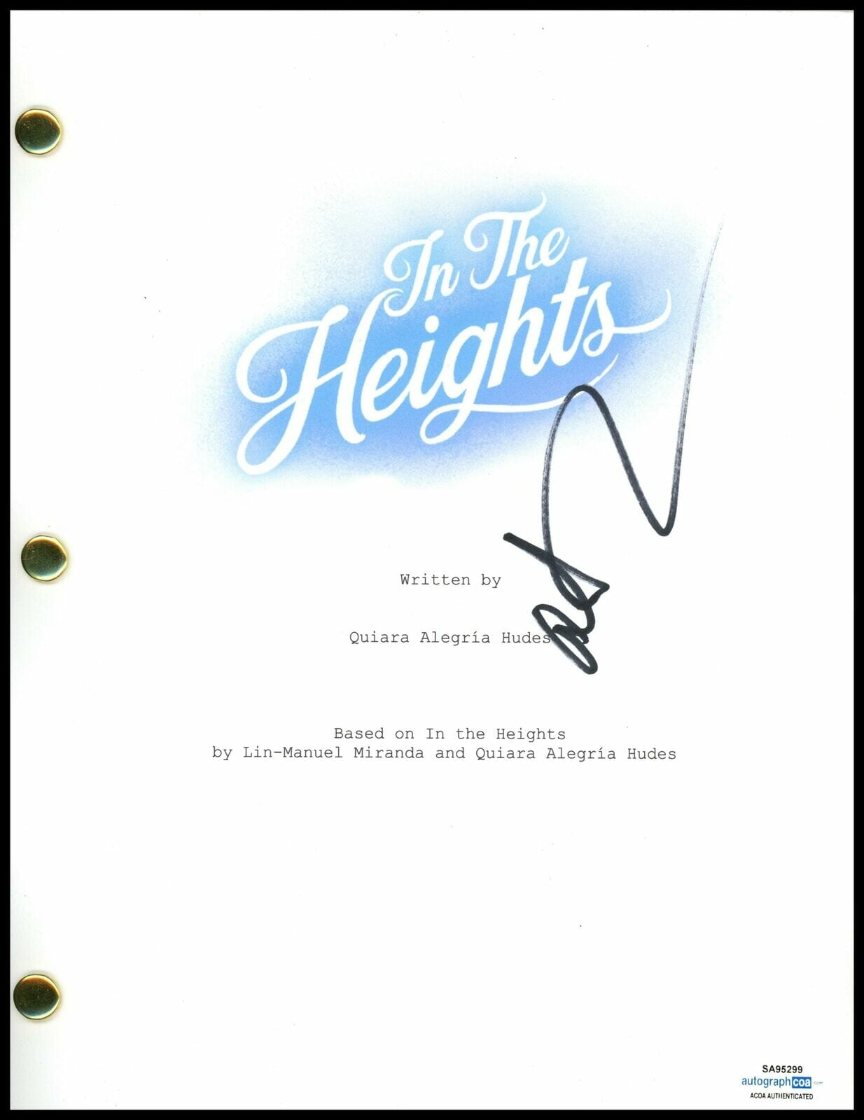 Anthony Ramos "In the Heights" AUTOGRAPH Complete Signed Script ...