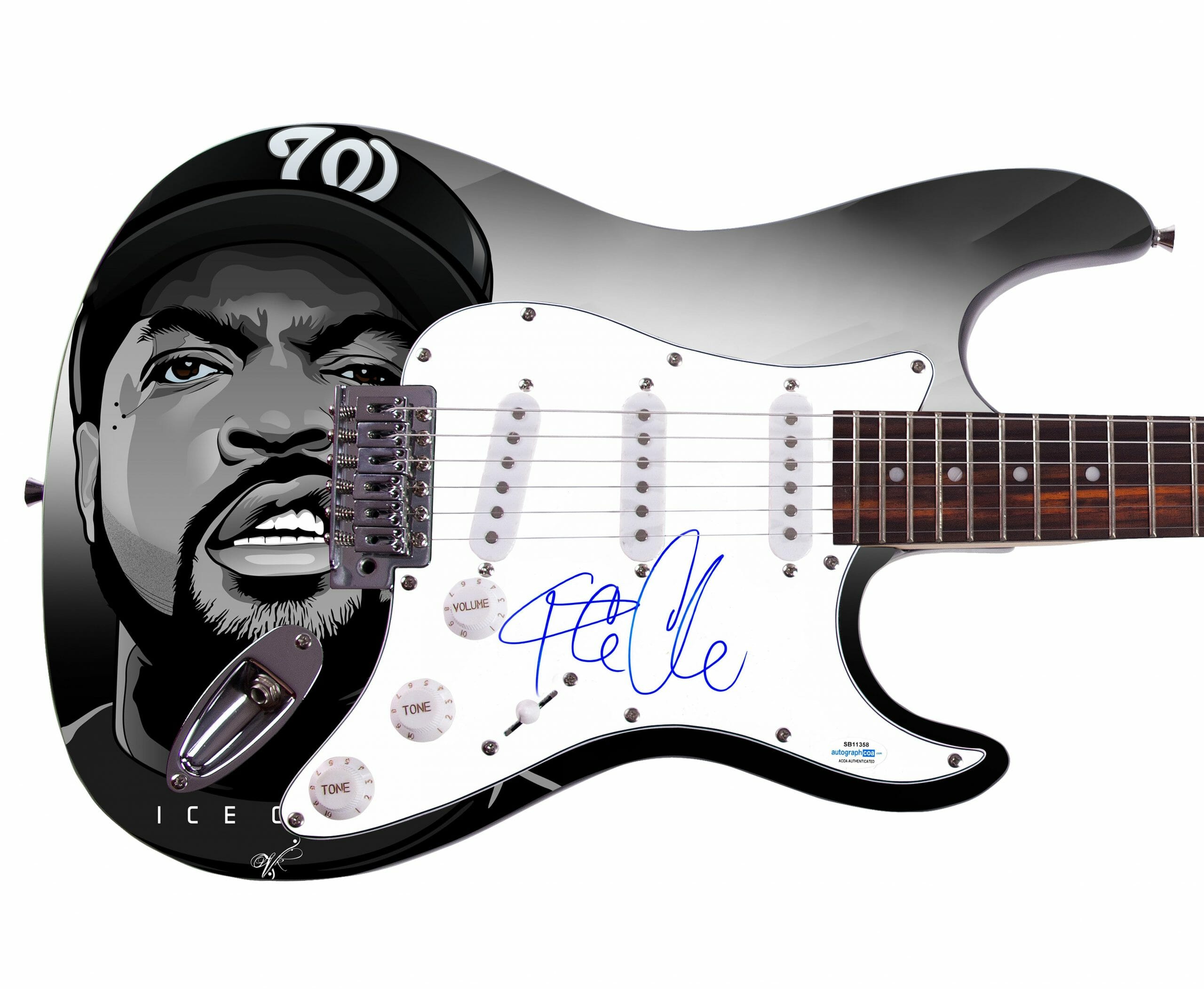 Ice Cube Autographed Signed Custom Graphics Guitar Nwa Acoa Autographia