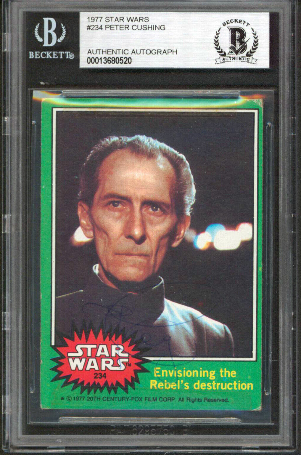Peter Cushing Star Wars Authentic Signed 1977 Star Wars #234 Card BAS ... Peter Cushing Star Wars Authentic Signed 1977 Star Wars #234 Card BAS ...