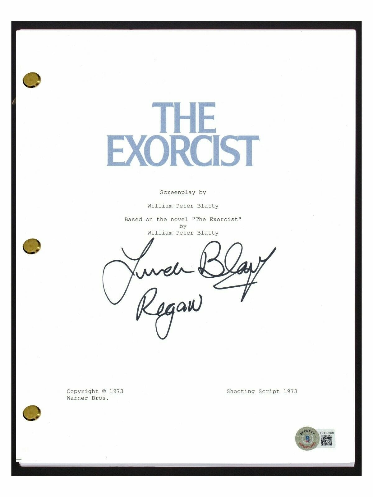 Linda Blair Signed Autographed The Exorcist Movie Script Screenplay Beckett COA | Autographia