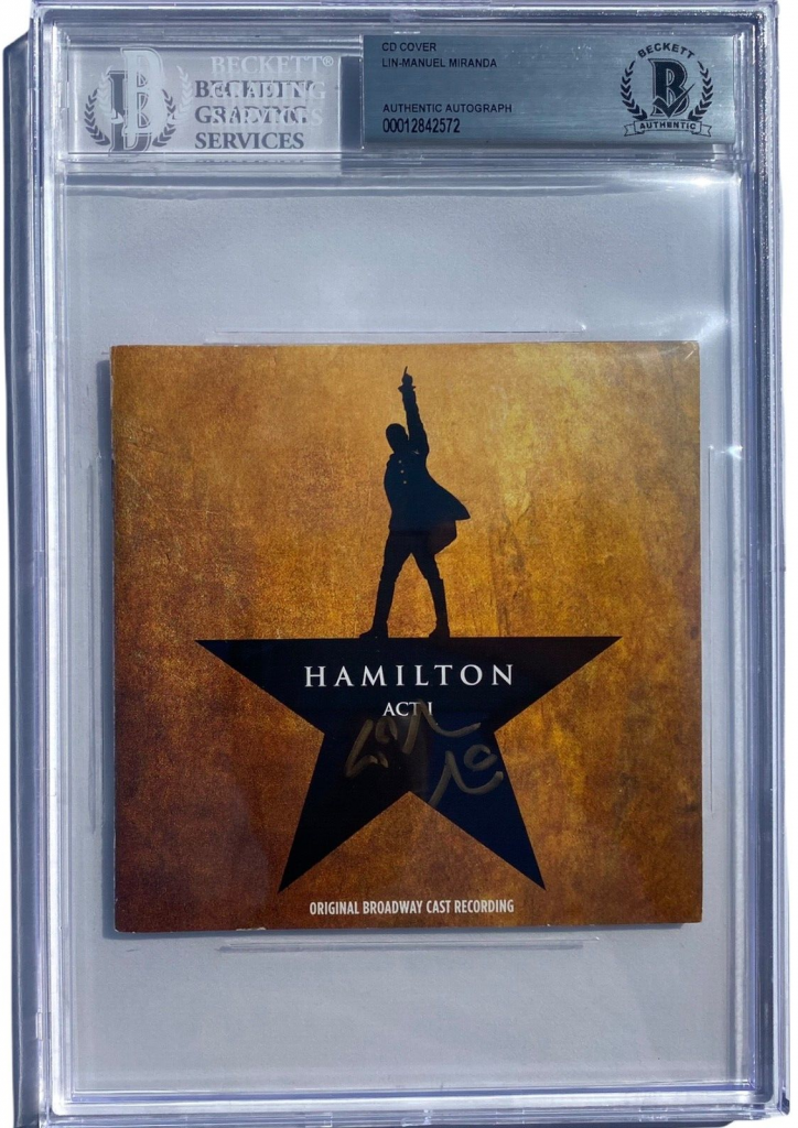 LIN MANUEL MIRANDA SIGNED HAMILTON CD COVER BROADWAY PLAY ALEXANDER BECKETT BAS | Autographia