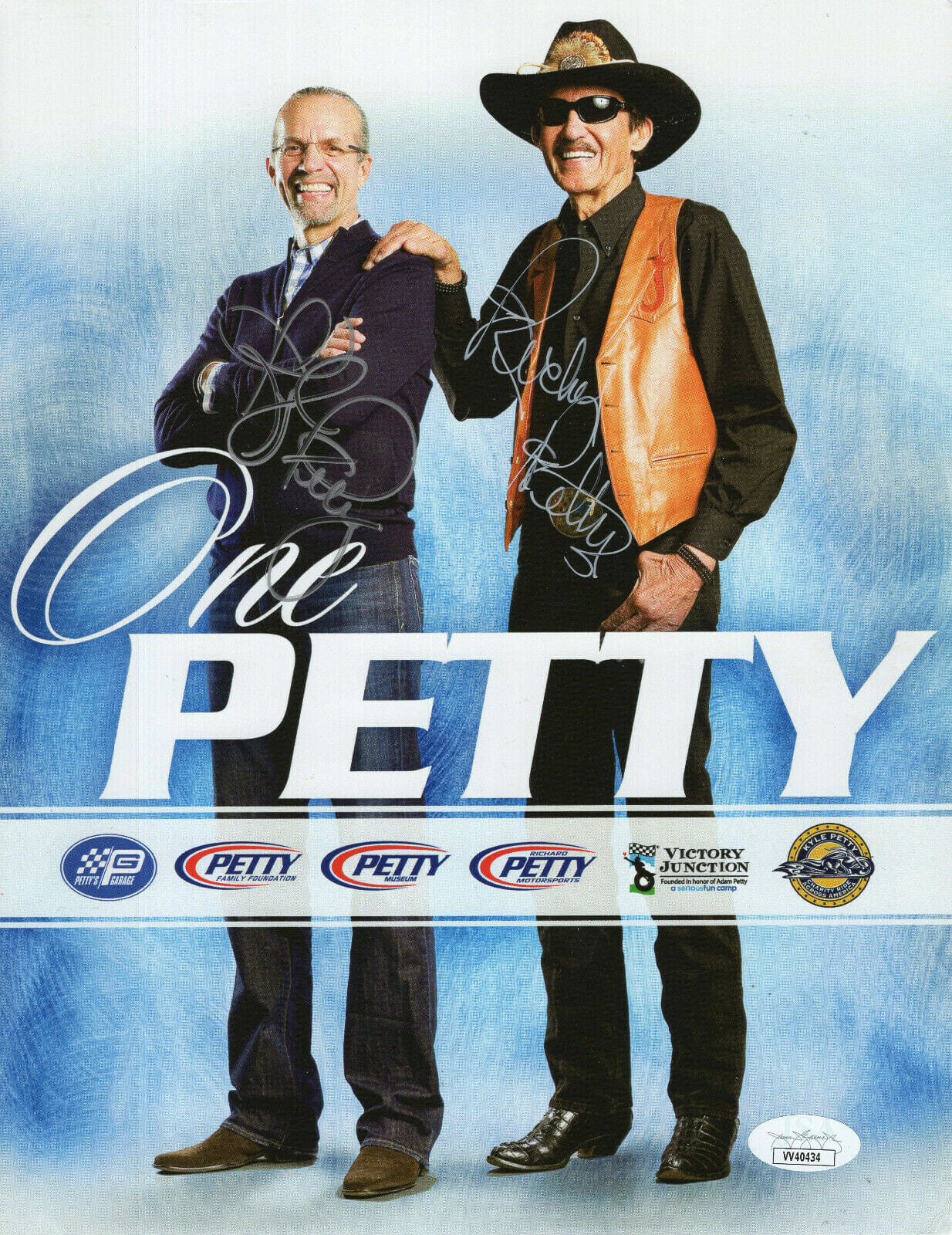 RICHARD PETTY+KYLE PETTY HAND SIGNED 8x11 PHOTO SIGNED BY BOTH JSA ...