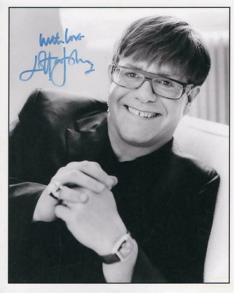 ELTON JOHN SIGNED AUTOGRAPH 8X10 PHOTO "WITH LOVE" GOODBYE YELLOW BRICK ...