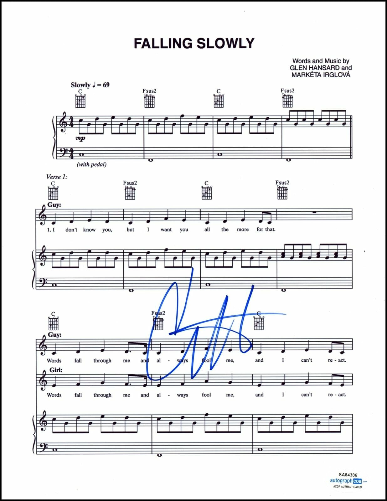 Cristin Milioti "Once" AUTOGRAPH Signed 'Falling Slowly' 8.5x11 Sheet ...