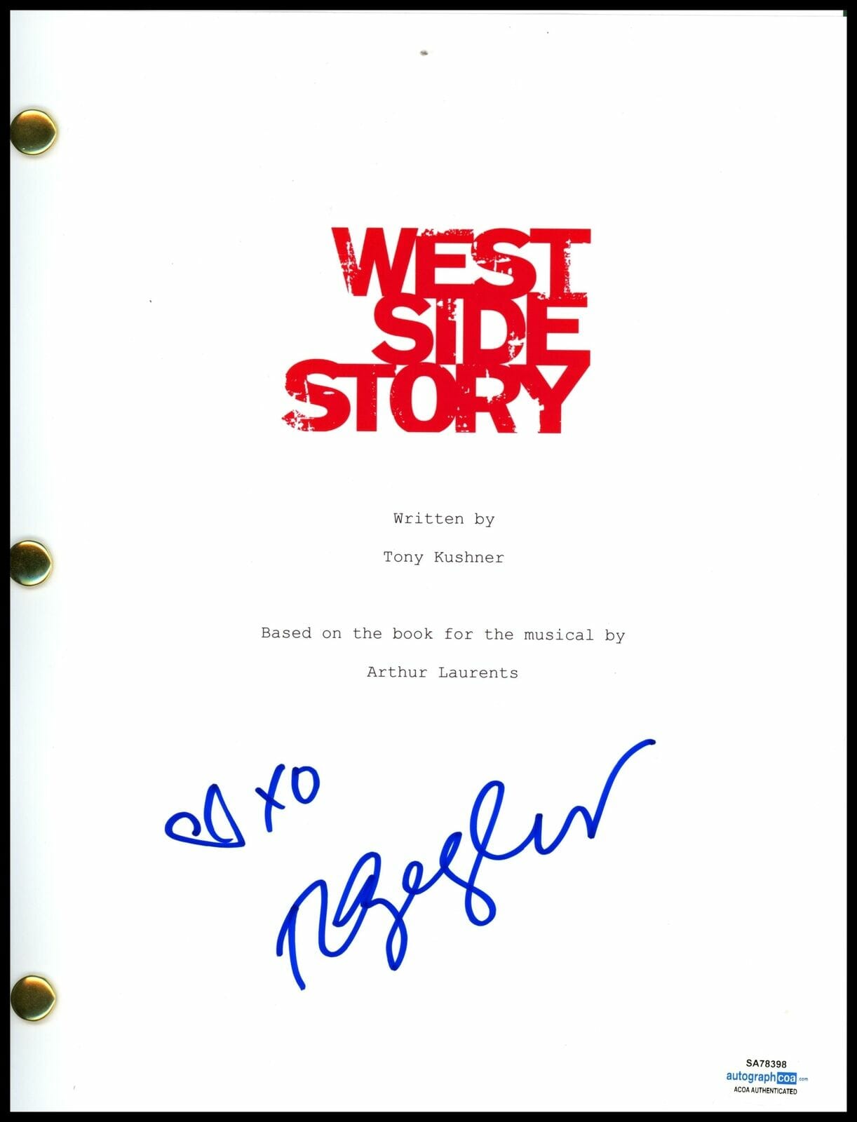 Rachel Zegler "West Side Story" AUTOGRAPH Signed Complete Script ...