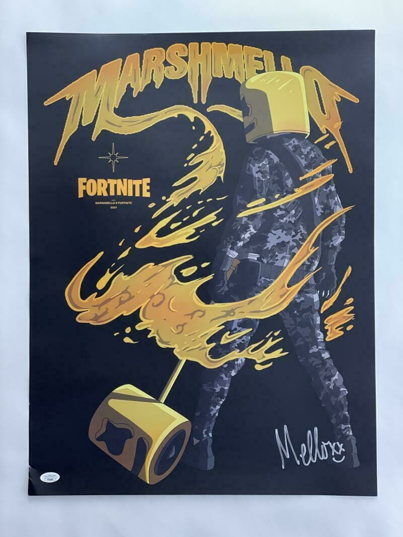 DJ MARSHMELLO SIGNED AUTOGRAPH 18X24 FORTNITE CONCERT TOUR POSTER ...
