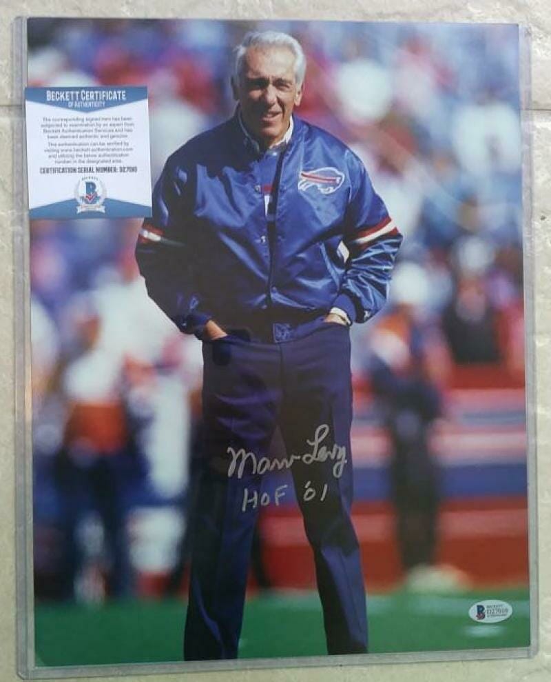 MARV LEVY BUFFALO BILLS COACH HOF 01 SIGNED AUTOGRAPH 11X14 PHOTO ...