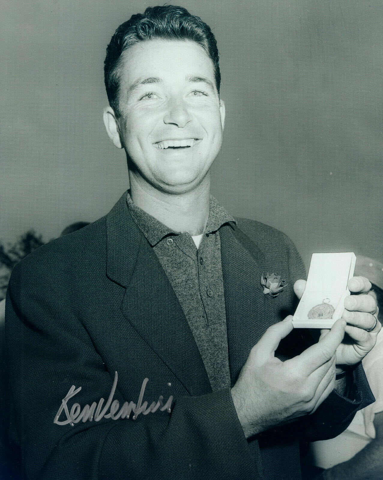 KEN VENTURI HAND SIGNED 8x10 PHOTO+COA BEST POSE 1964 US OPEN CHAMPION ...
