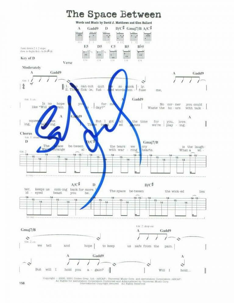 Autographed Dave Matthews Band Memorabilia & Signed Guitars | Autographia