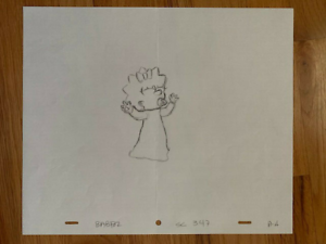 SIMPSONS CARTOON ANIMATION ART PENCIL CEL DRAWING OF MAGGIE SIMPSON ...