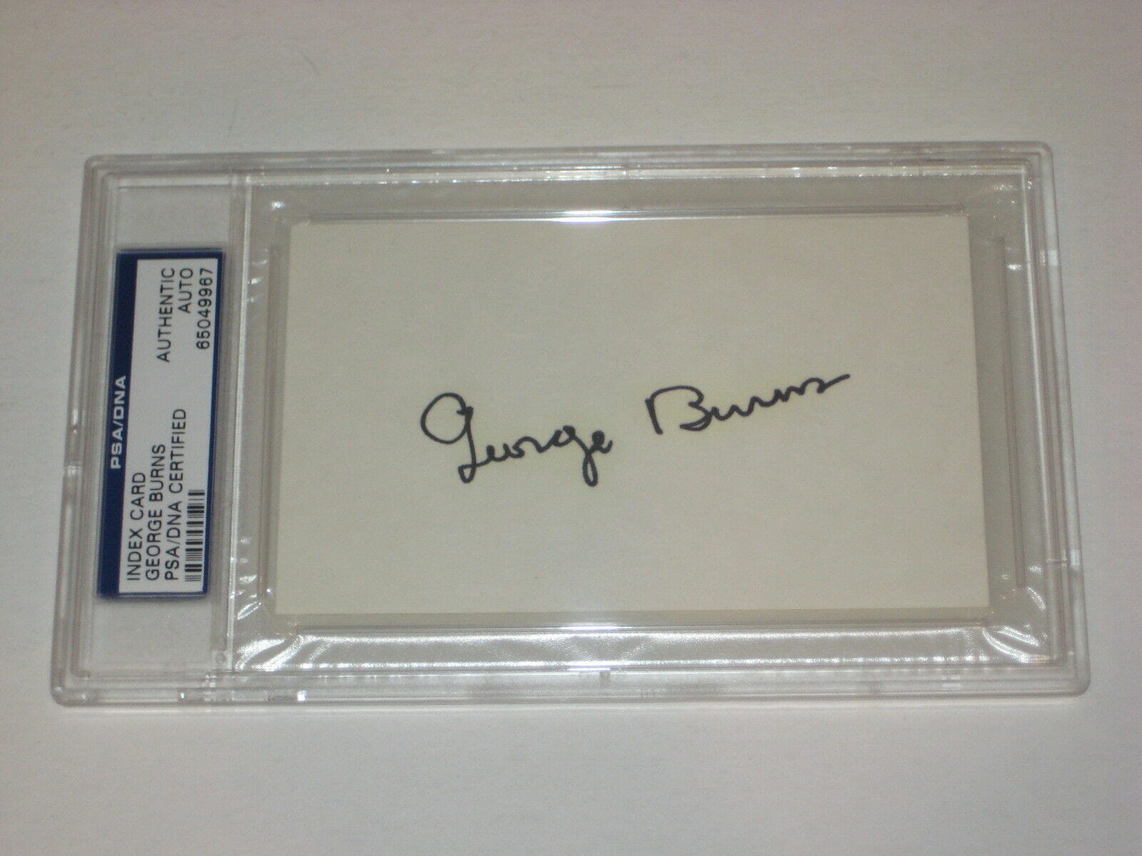 GEORGE BURNS Signed INDEX CARD + PSA Authenticated & Encapsulated ...
