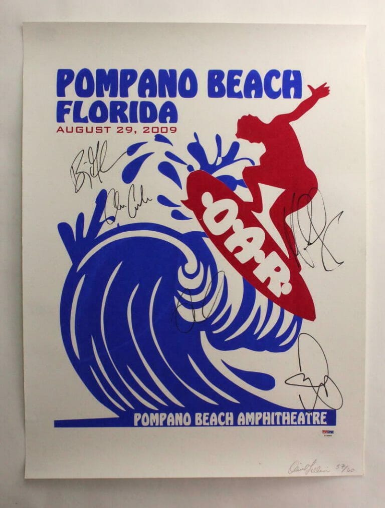 O.A.R. OAR BAND SIGNED AUTOGRAPH 18X24 CONCERT TOUR POSTER POMPANO ...