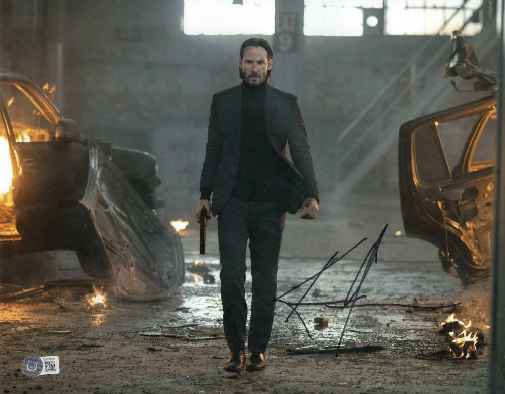 KEANU REEVES SIGNED 11X14 PHOTO JOHN WICK AUTHENTIC AUTOGRAPH BECKETT ...
