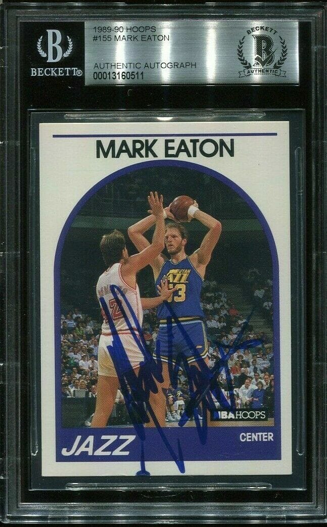 UTAH JAZZ MARK EATON signed autographed 1989-90 HOOPS CARD BECKETT (BAS ...