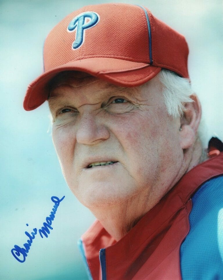 CHARLIE MANUEL PHILADELPHIA PHILLIES SIGNED AUTOGRAPHED 8X10 PHOTO W ...