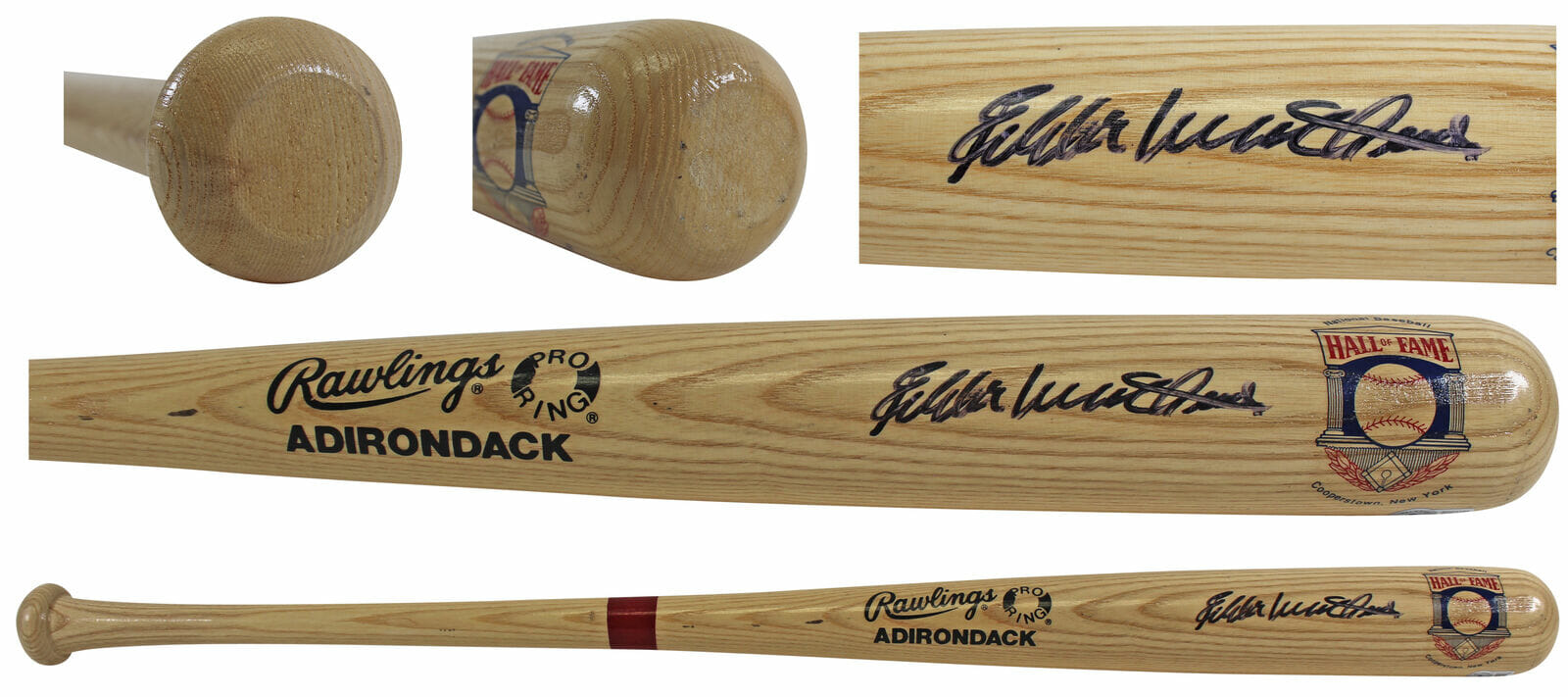 Braves Eddie Mathews Signed Rawlings Adirondack Hall Of Fame Bat BAS # ...