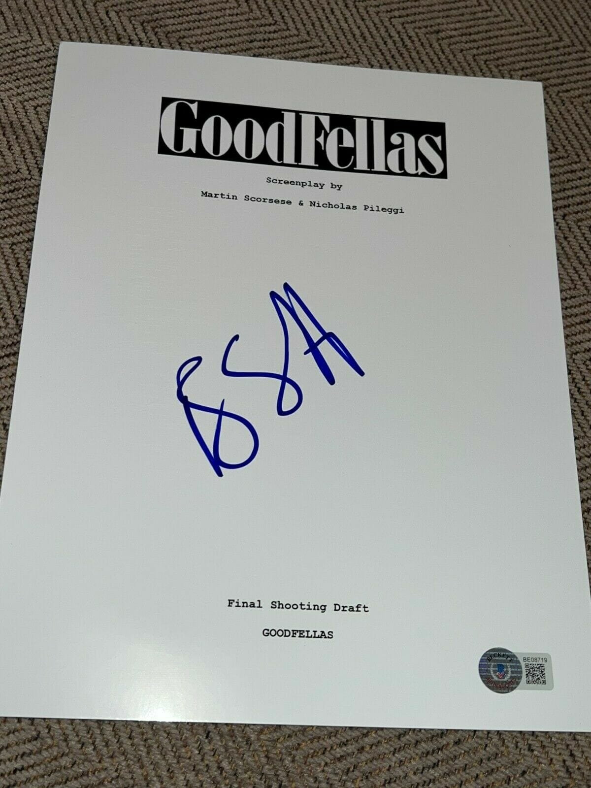 RAY LIOTTA SIGNED AUTOGRAPH GOODFELLAS MOVIE SCRIPT SCORSESE BECKETT ...