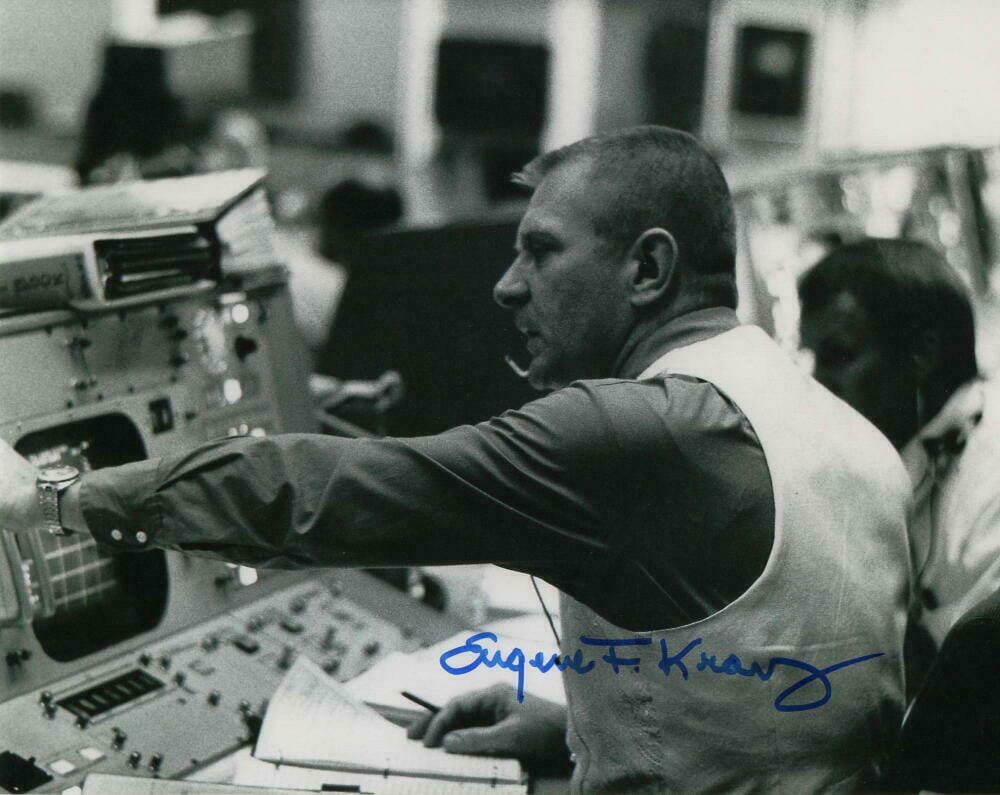 EUGENE GENE KRANZ SIGNED AUTOGRAPH 8X10 PHOTO - APOLLO 13 FLIGHT ...