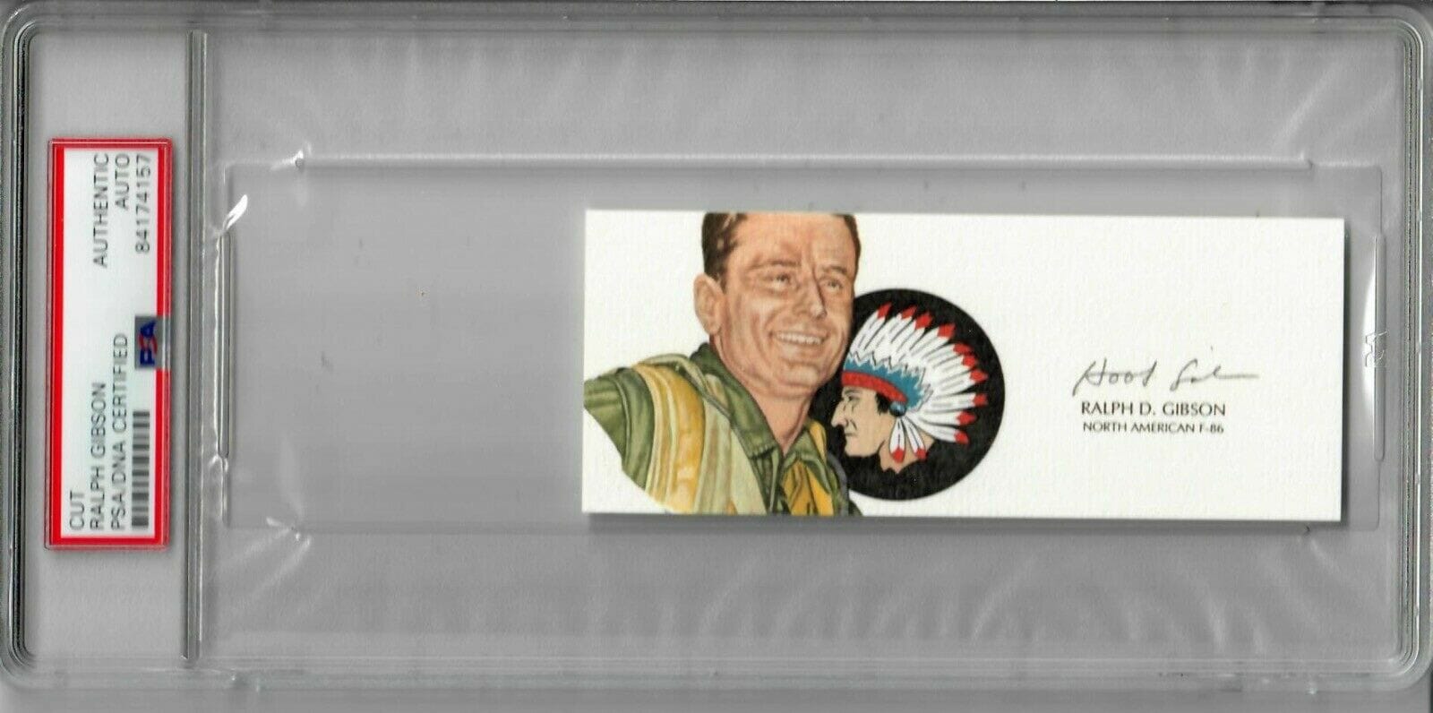 ROBERT HOOT GIBSON SIGNED CUT SIGNATURE PSA DNA 84174157 KOREAN WAR ACE ...