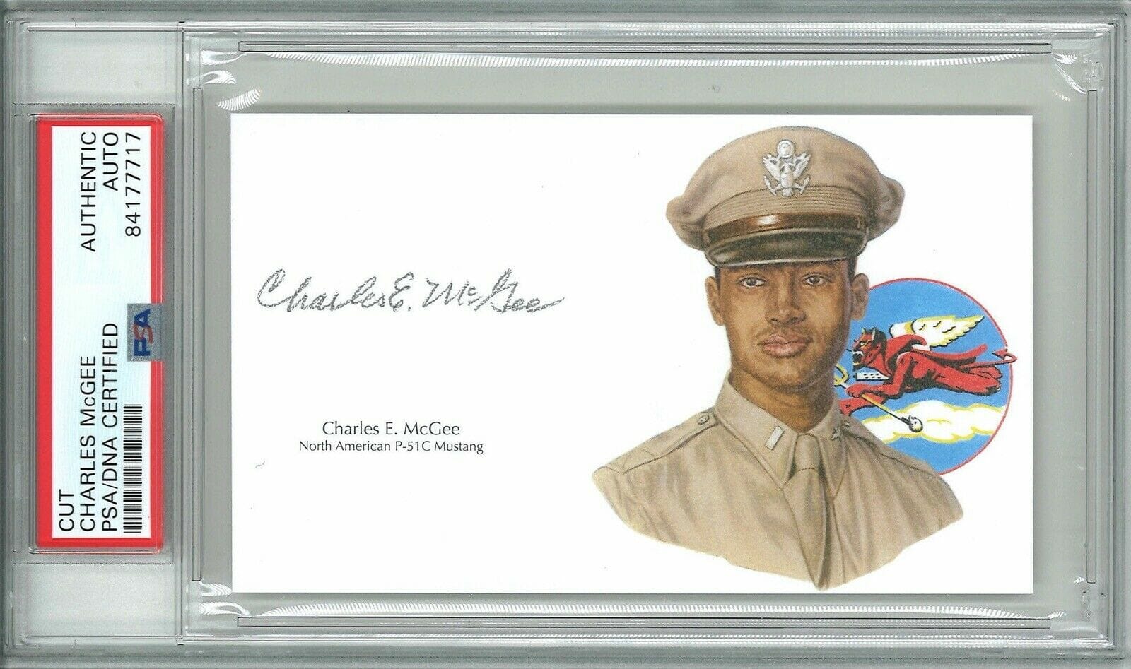 CHARLES MCGEE SIGNED CUT SIGNATURE PSA DNA 84177717 WWII TUSKEGEE ...