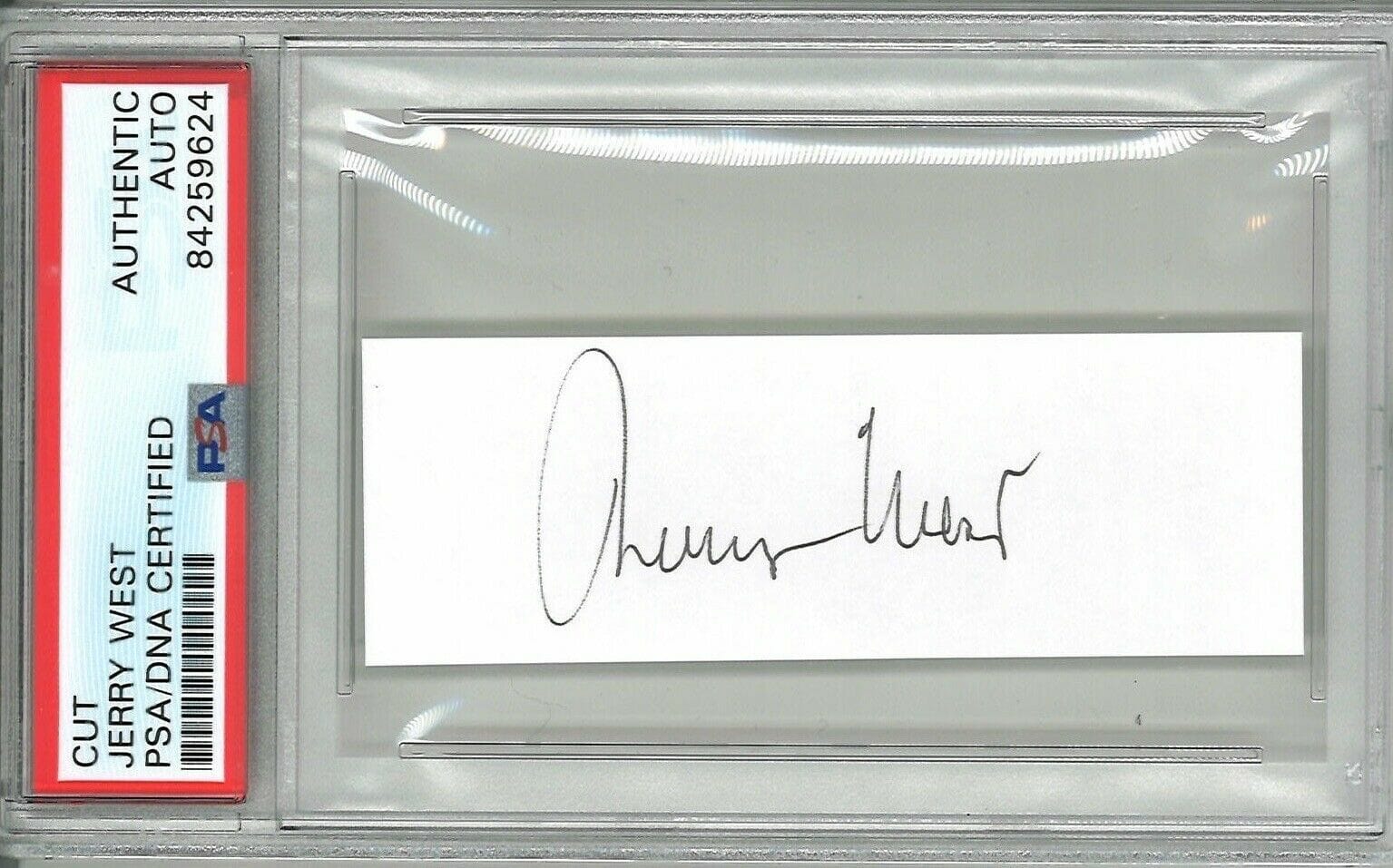 JERRY WEST SIGNED CUT SIGNATURE PSA DNA 84259624 HOF TOP 50 LAKER ...