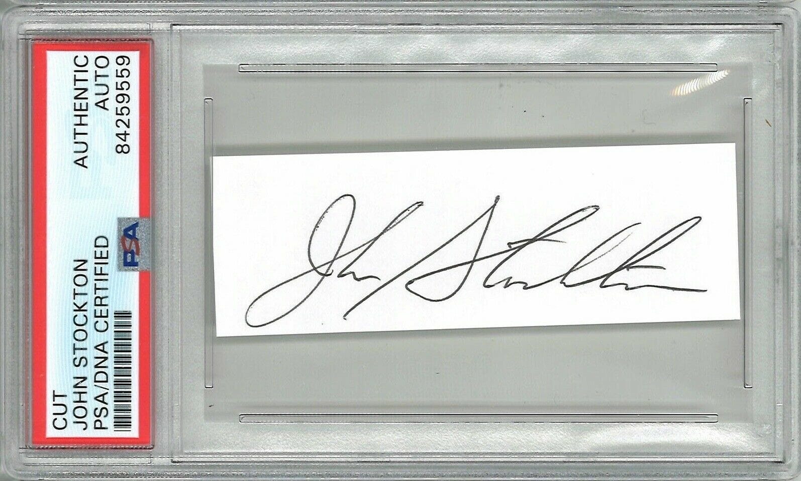 JOHN STOCKTON SIGNED CUT SIGNATURE PSA DNA 84259559 HOF TOP 50 JAZZ ...