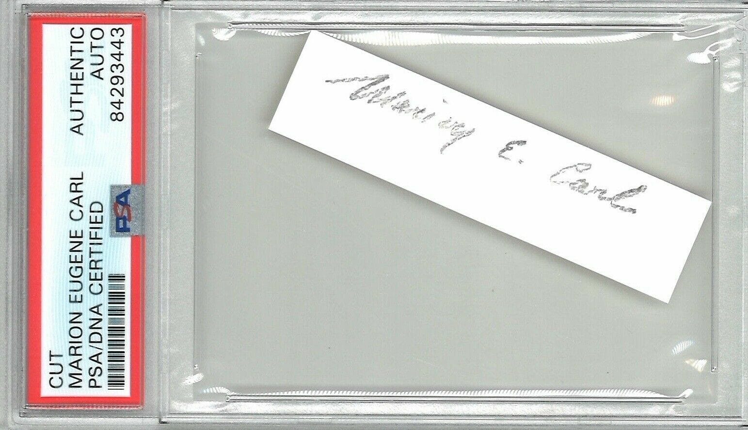 MARION CARL SIGNED CUT SIGNATURE PSA DNA SLABBED 84293443 (D) WWII ACE ...