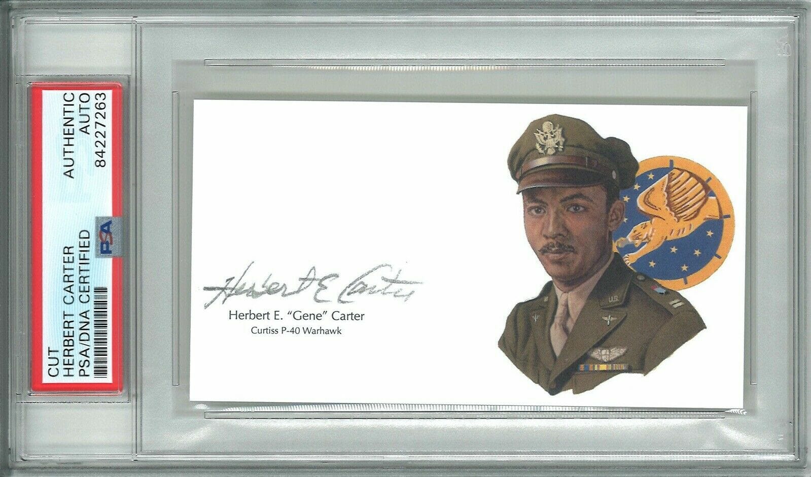 HERBERT CARTER SIGNED CUT SIGNATURE PSA DNA 84227263 (D) WWII TUSKEGEE ...