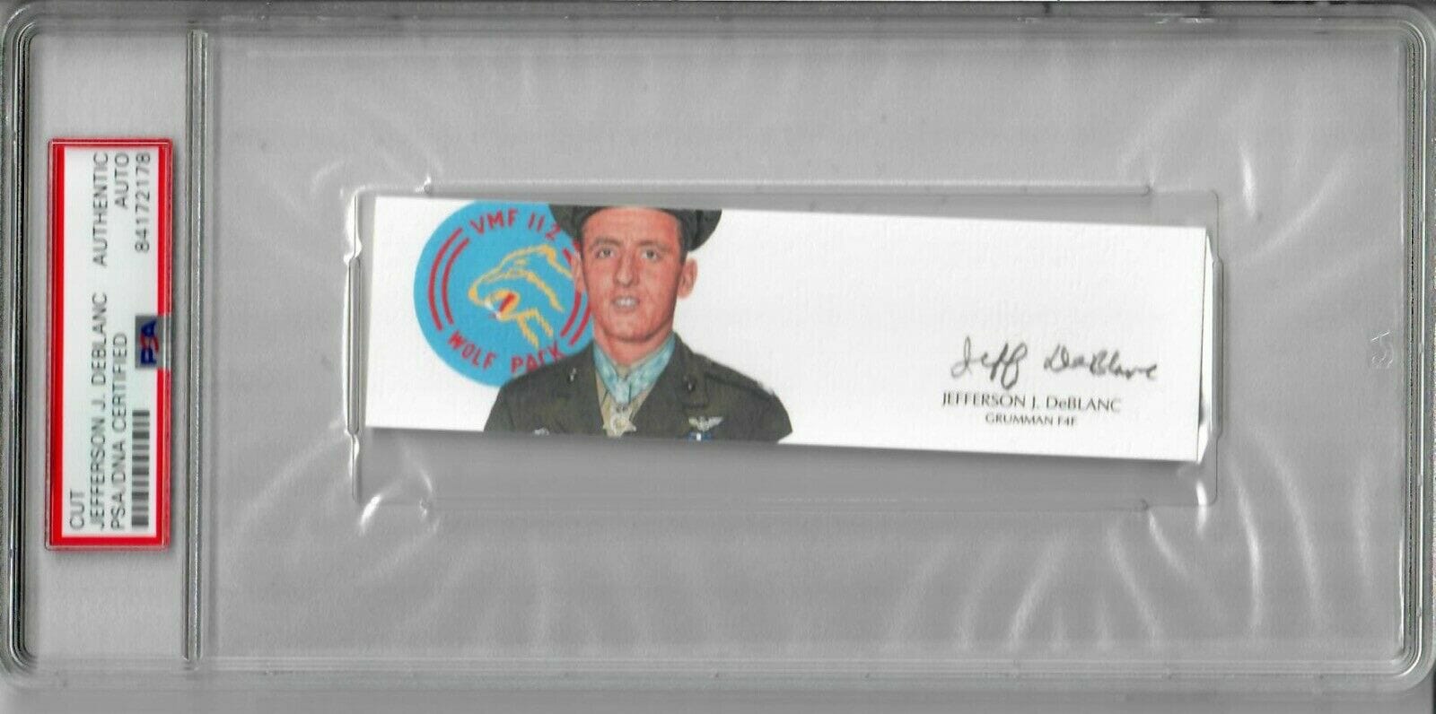 JEFFERSON DEBLANC SIGNED CUT SIGNATURE PSA DNA 84172178 (D) WWII ACE ...