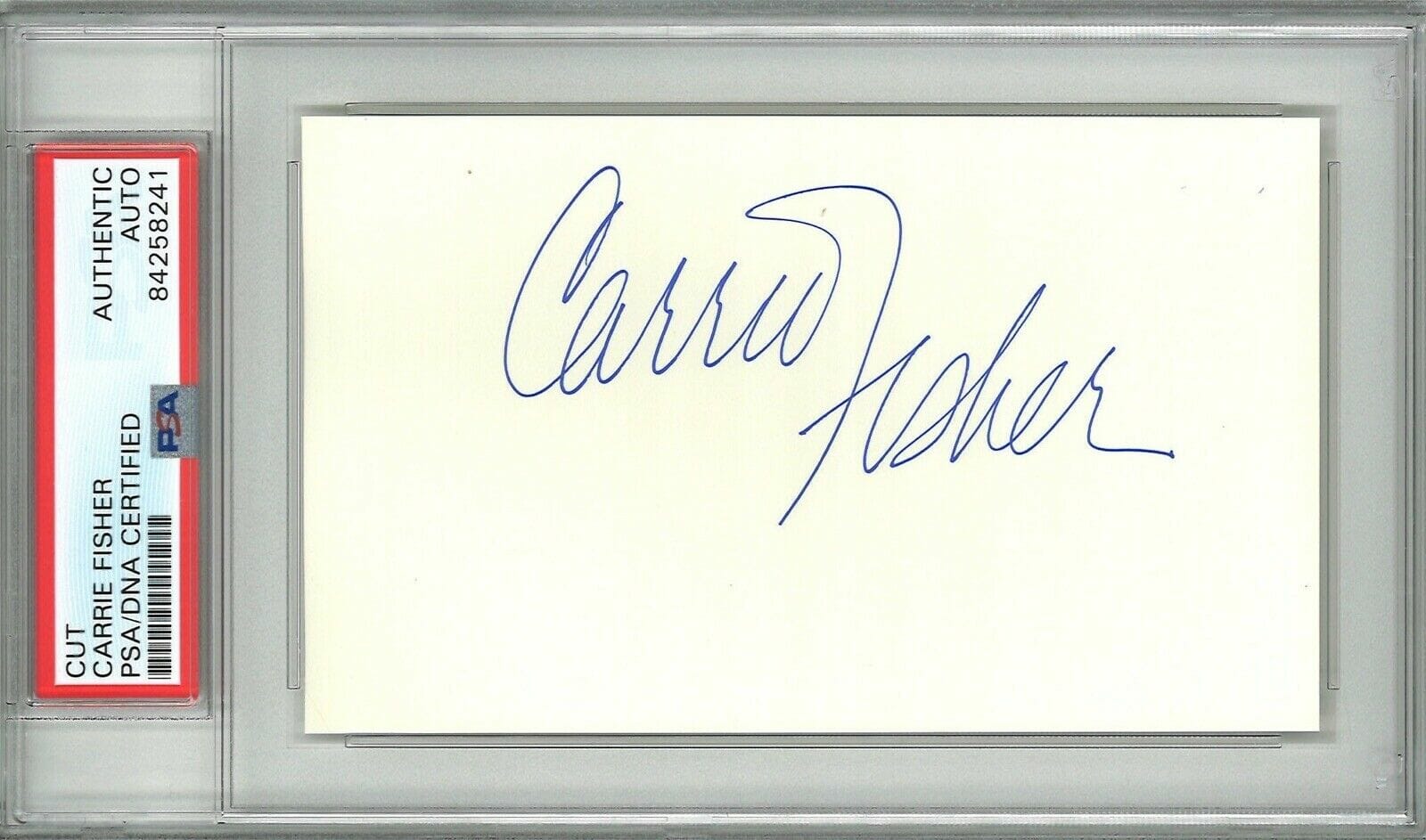 CARRIE FISHER SIGNED CUT SIGNATURE PSA DNA SLABBED 84258241 (D) STAR ...