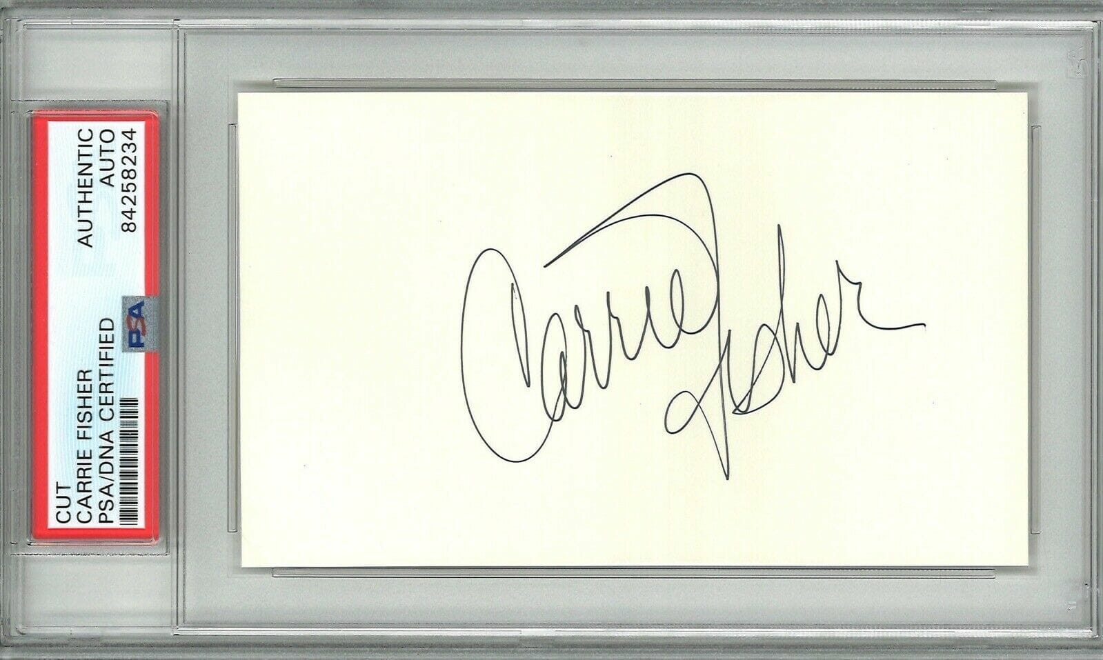 CARRIE FISHER SIGNED CUT SIGNATURE PSA DNA SLABBED 84258234 (D) STAR ...
