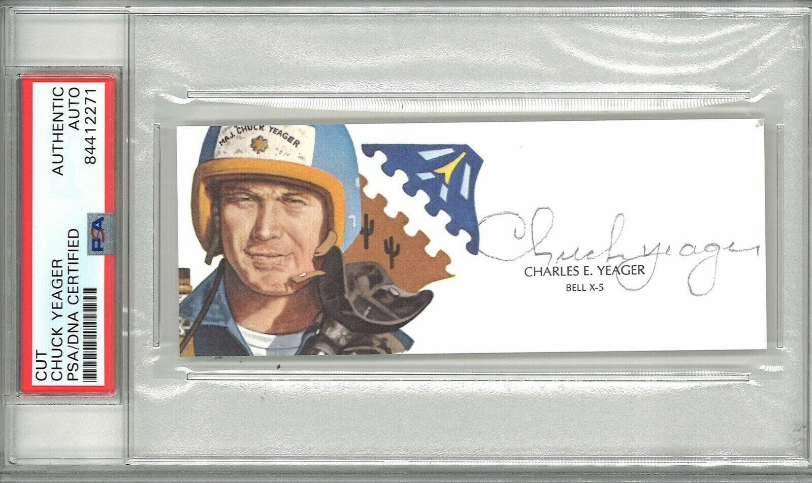 CHUCK YEAGER SIGNED CUT SIGNATURE PSA DNA 84412271 (D) WWII ACE TEST ...