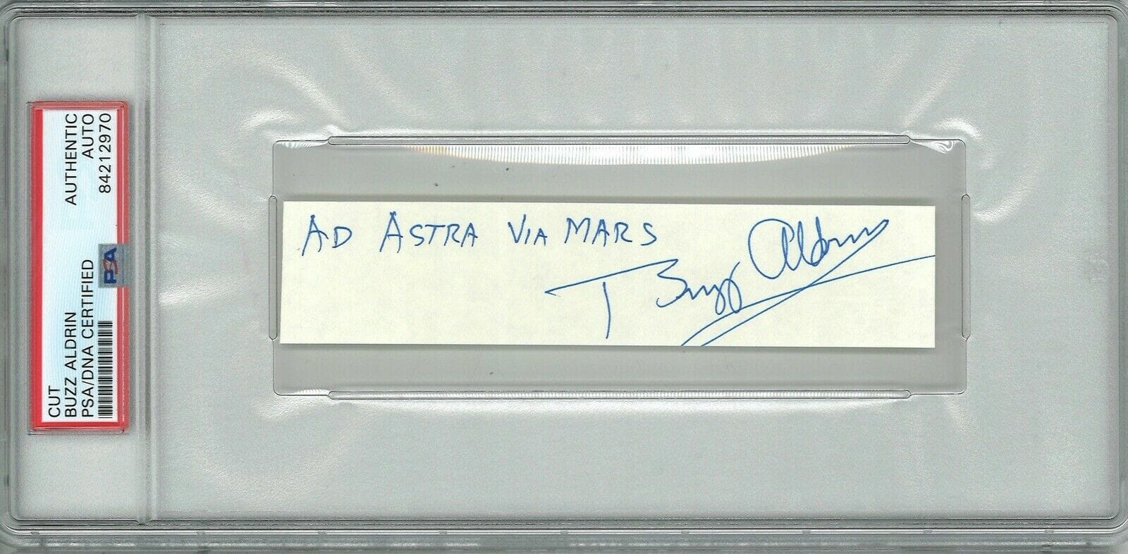 BUZZ ALDRIN SIGNED CUT SIGNATURE PSA DNA 84212970 APOLLO 11 W/ AD ASTRA ...