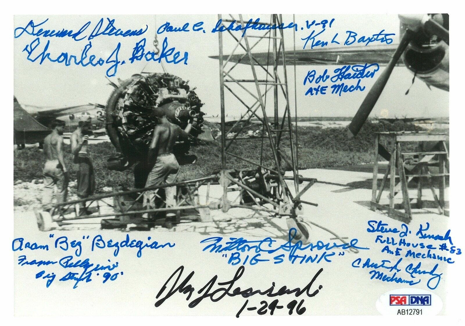 STRAIGHT FLUSH C-11 MULTI SIGNED 5X7 PHOTO PSA DNA AB12791 ATOMIC BOMB ...