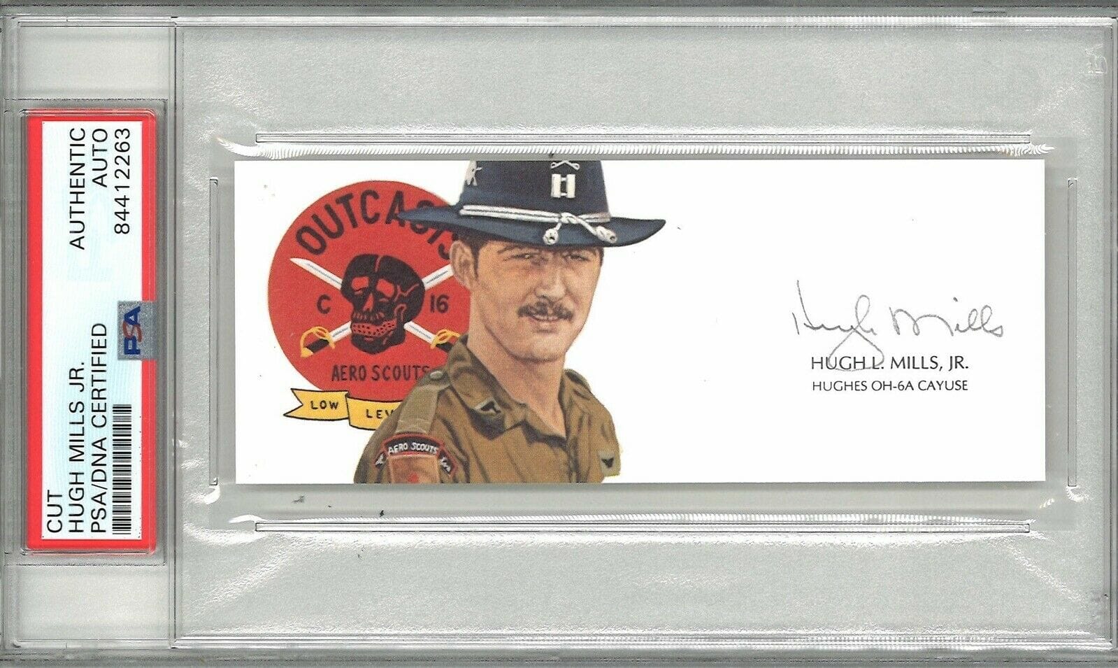 HUGH MILLS JR SIGNED CUT SIGNATURE PSA DNA 84412263 VIETNAM OH-61 ...