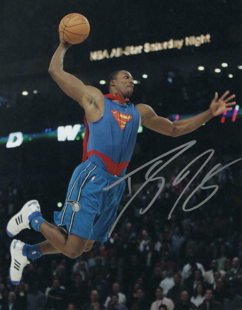 DWIGHT HOWARD SIGNED AUTOGRAPH 11x14 PHOTO - DUNK CONTEST SUPERMAN ...