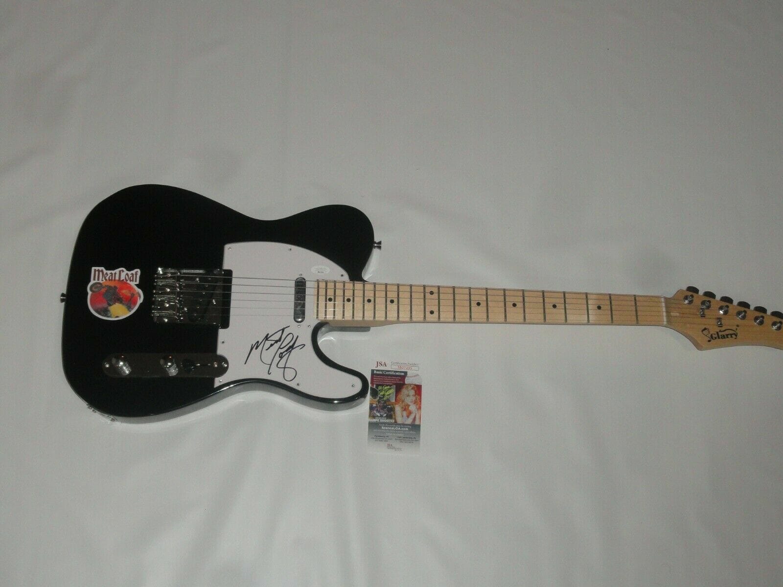 MEAT LOAF SIGNED BLACK ELECTRIC GUITAR BAT OUT OF HELL RARE JSA COA 1 ...