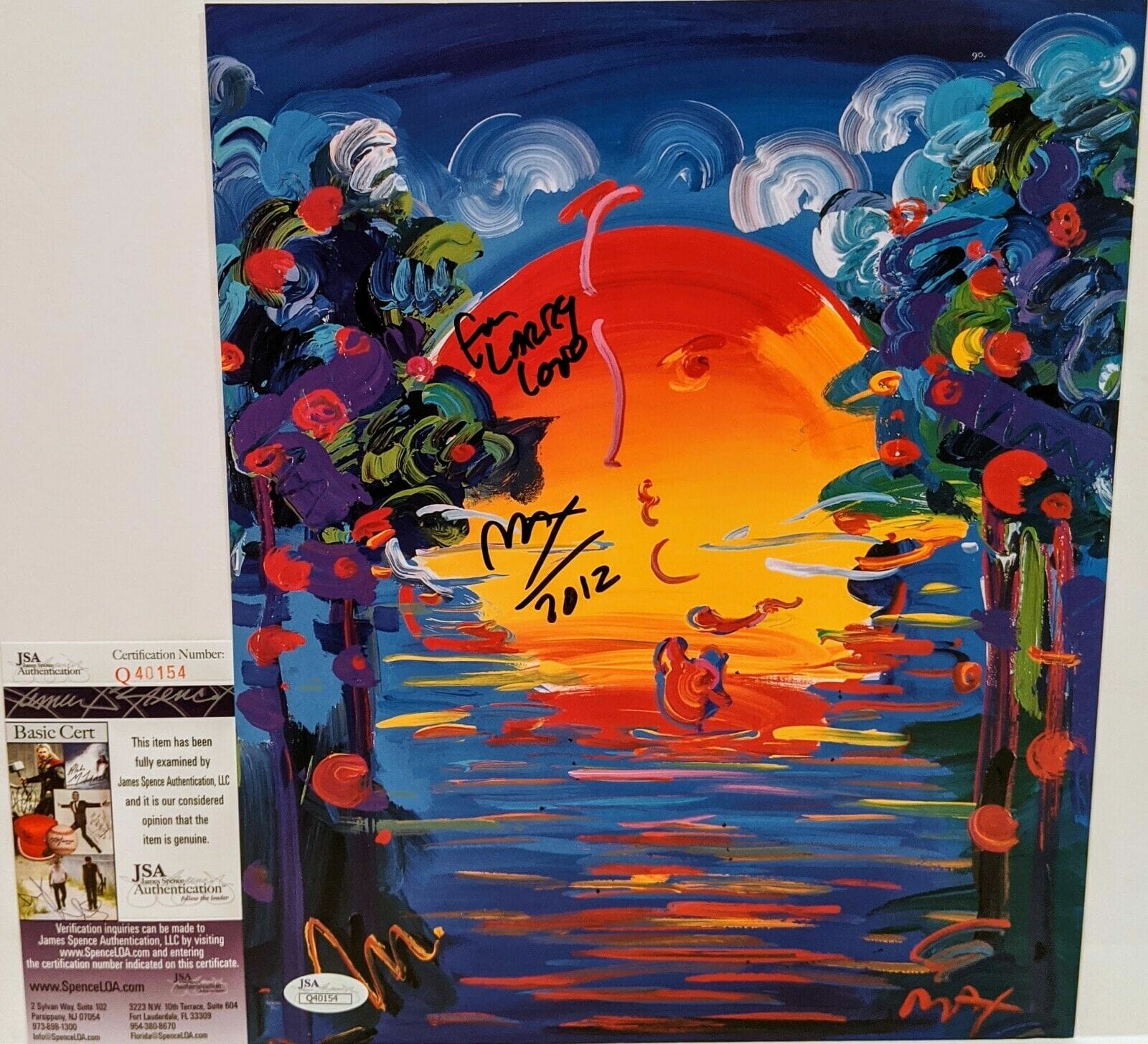 PETER MAX Signed Autograph 10x12 Artist Photo JSA | Autographia