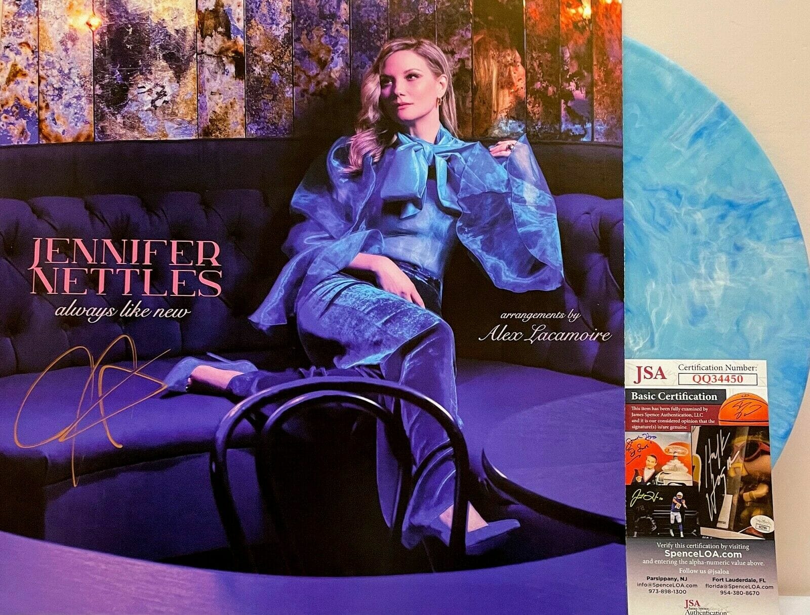 JENNIFER NETTLES Signed Autograph LP Limited Blue Vinyl JSA Opens in a ...