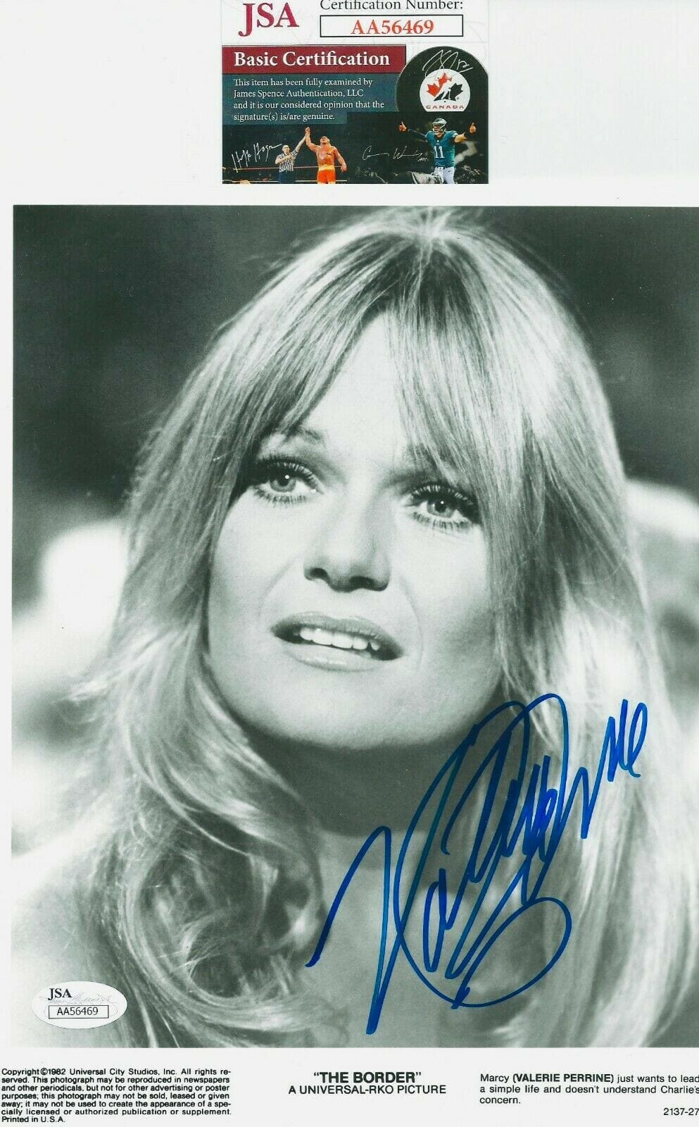 VALERIE PERRINE Signed Autograph 8x10 Promo Photo The Border JSA COA ...