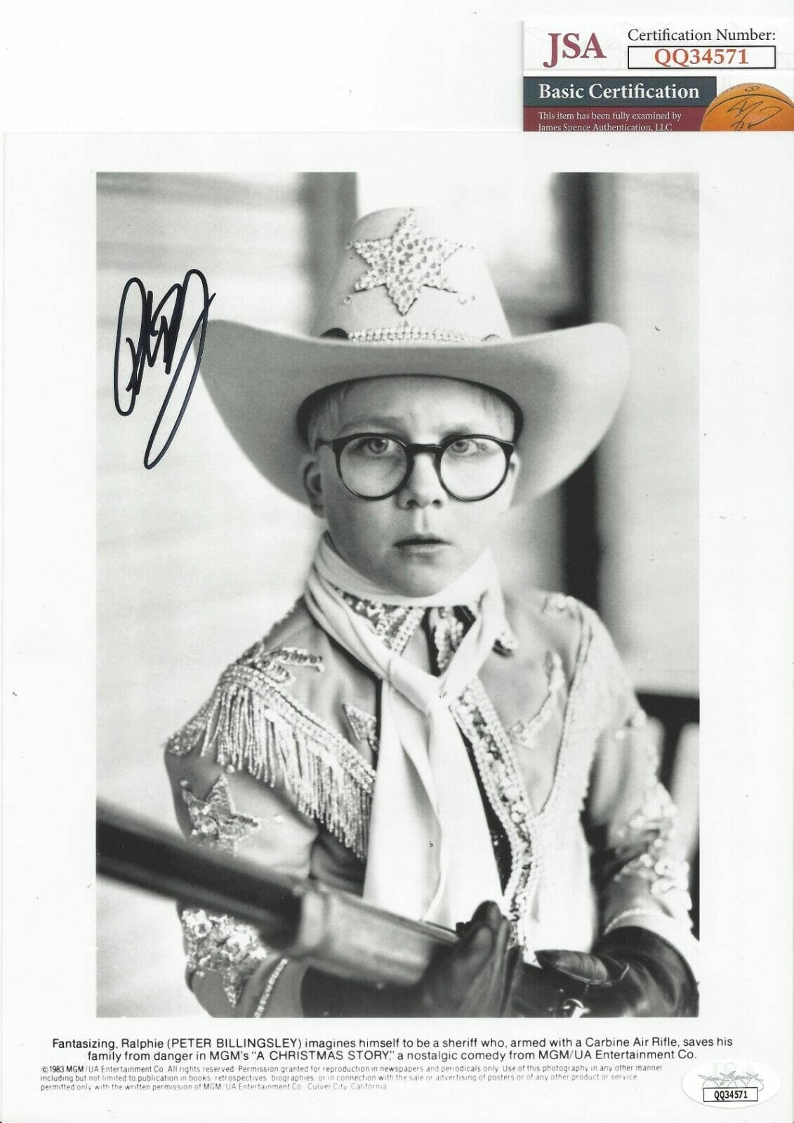 PETER BILLINGSLEY Signed Autograph 8x10 Photo A CHRISTMAS STORY Opens ...