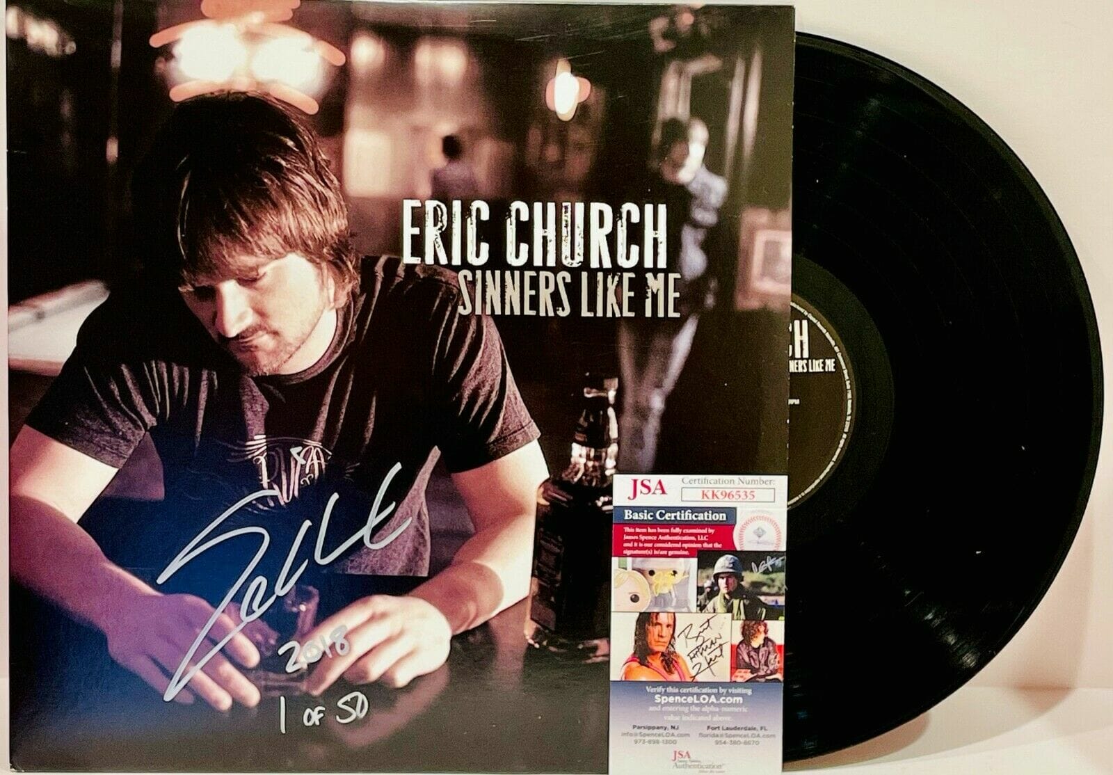 ERIC CHURCH Signed Autograph LP Cover "Sinners Like Me" Vinyl JSA 1 Of ...