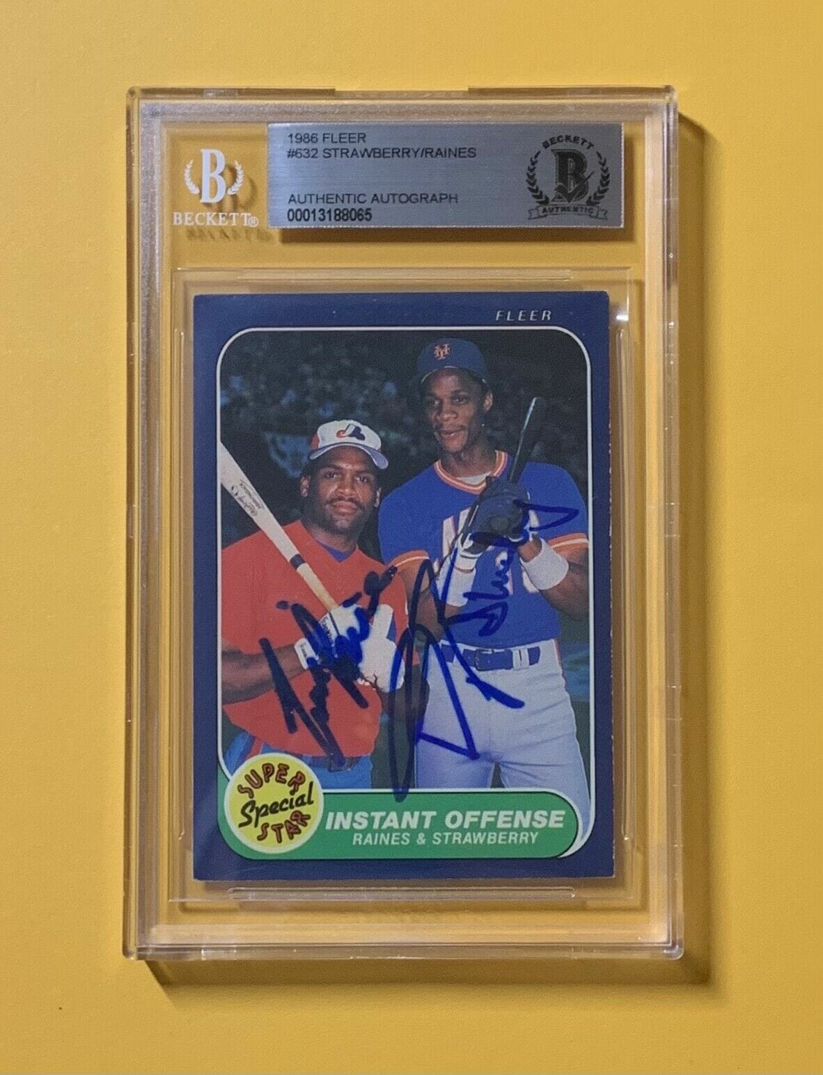 1986 FLEER DARRYL STRAWBERRY TIM RAINED AUTHENTIC AUTOS BECKETT ...