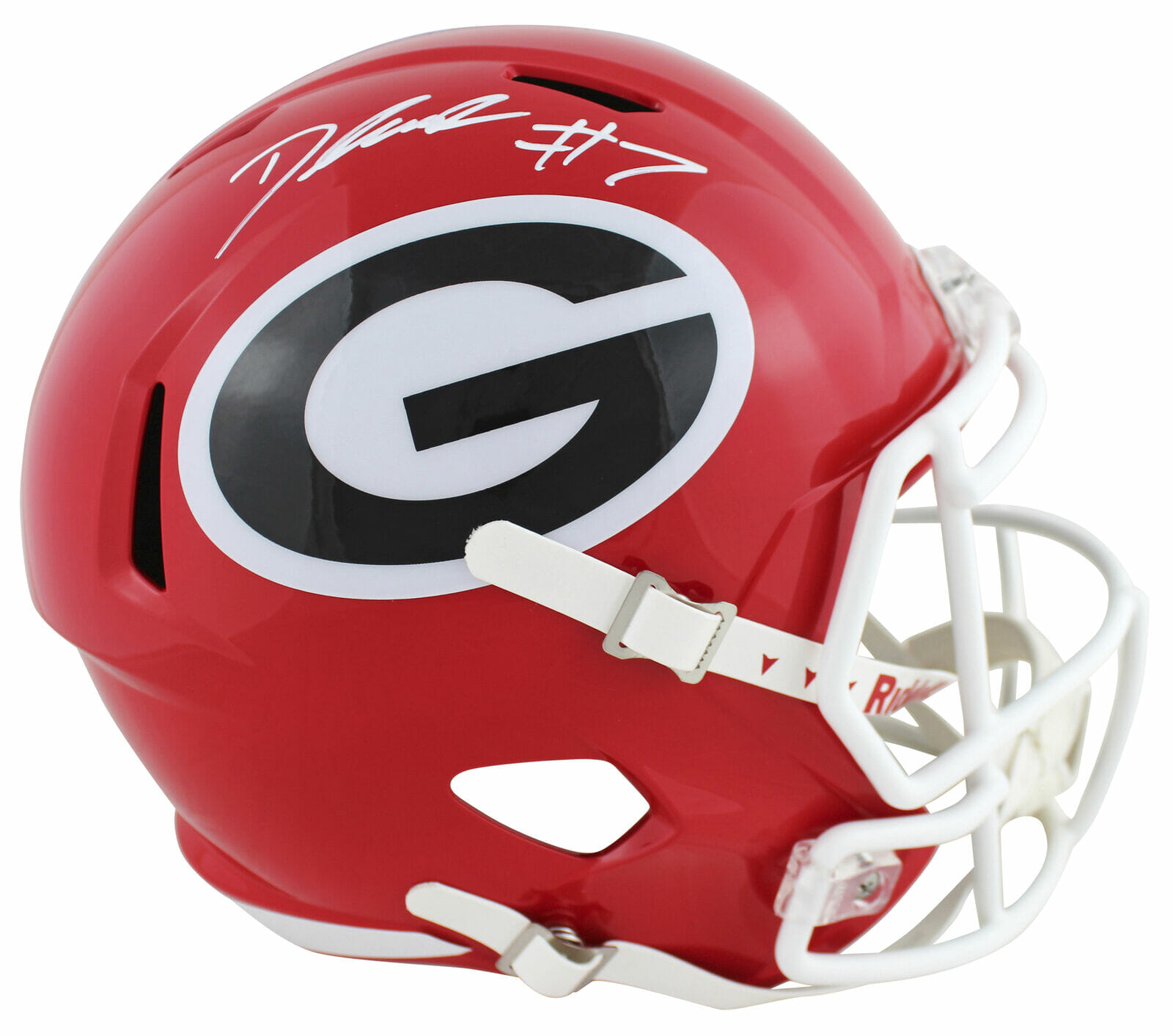 Georgia D'Andre Swift Signed Full Size Speed Rep Helmet w/ White Sig ...