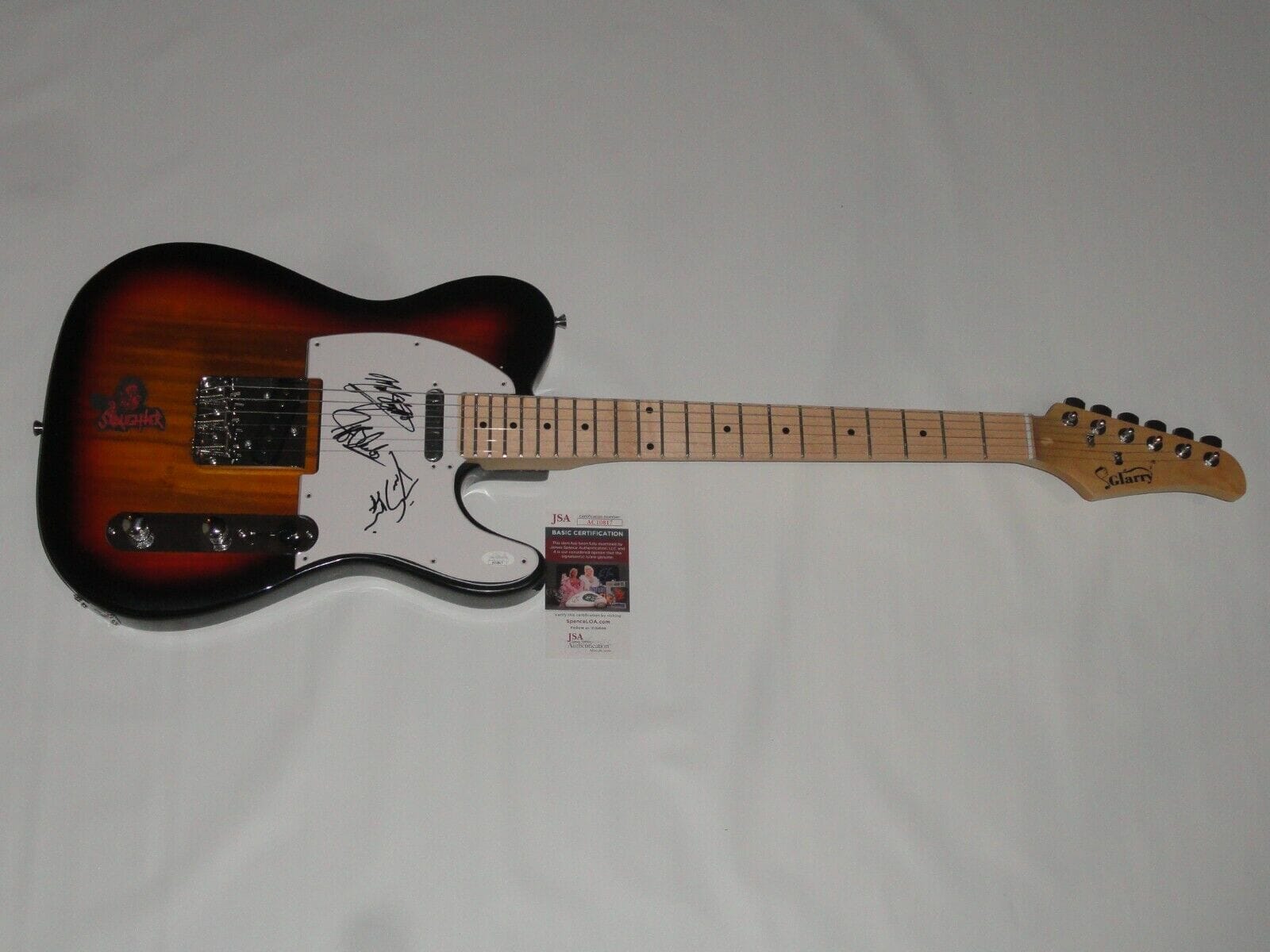 SLAUGHTER SIGNED ELECTRIC GUITAR MARK SLAUGHTER DANA STRUM JEFF BLAND ...