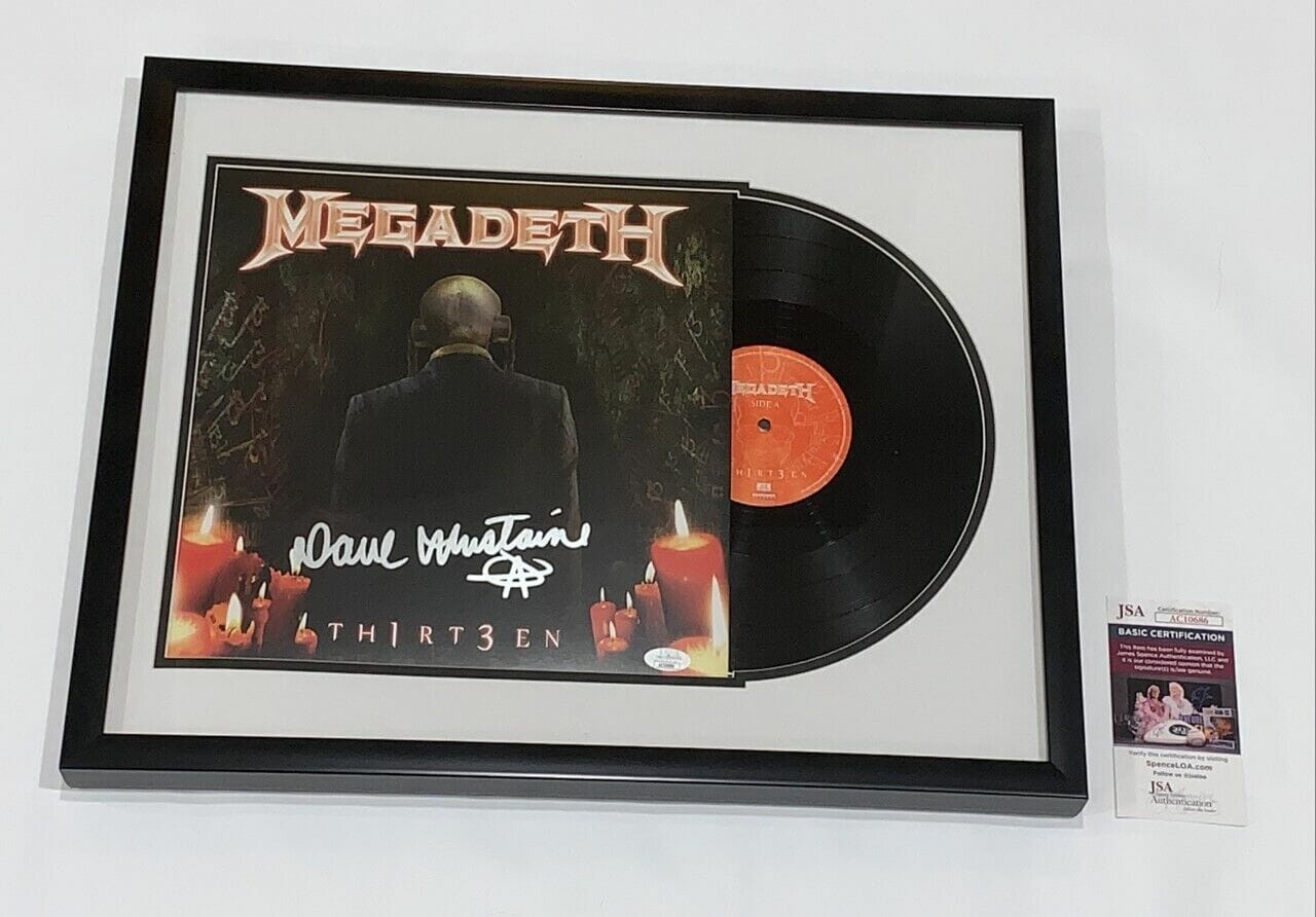 DAVE MUSTAINE SIGNED MEGADETH TH1RT3EN 16x20 VINYL ALBUM DISPLAY JSA ...