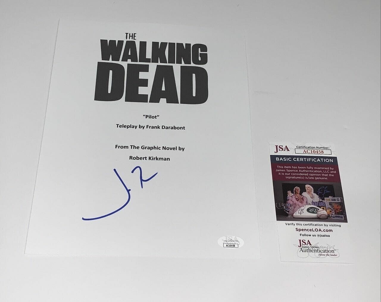 JON BERNTHAL SIGNED THE WALKING DEAD PILOT EPISODE SCRIPT PROOF JSA COA ...