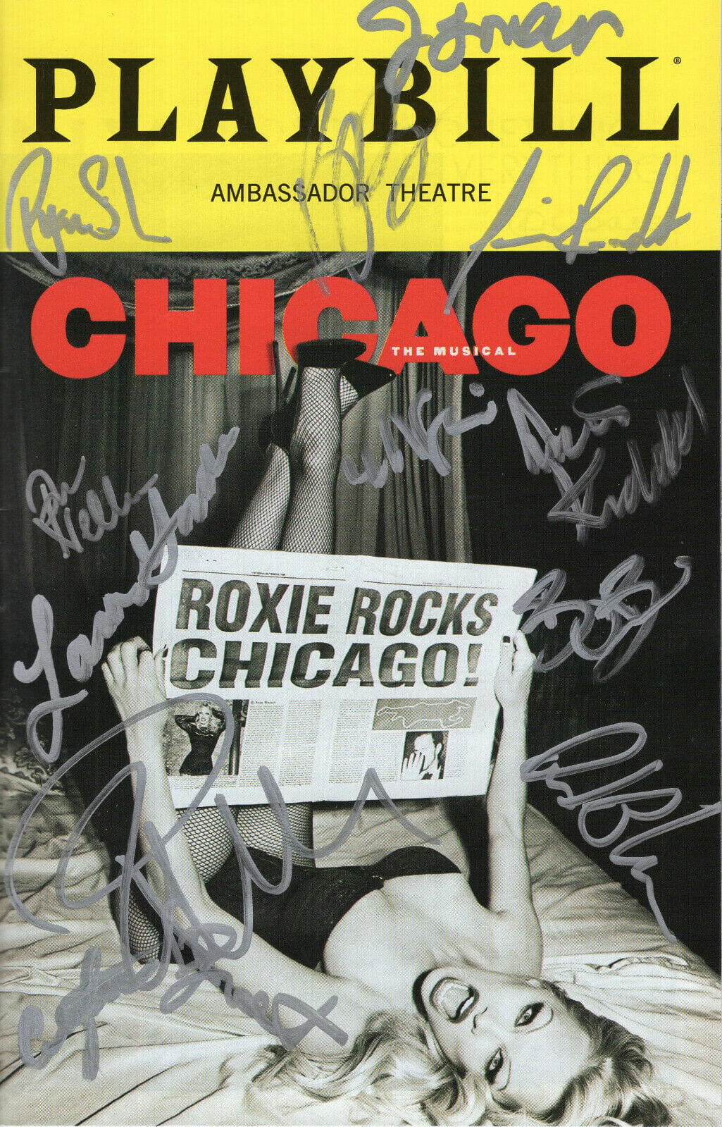 CHICAGO HAND SIGNED NYC PLAYBILL+COA SIGNED BY CAST PAM ANDERSON ...